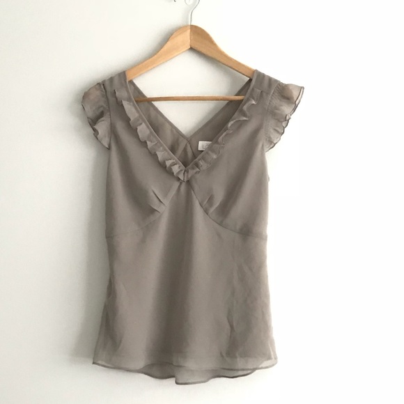 LOFT | Tops | Soft Olive Ruffle Top Nwot | Poshmark